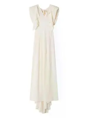 LANVIN Ruffled V-neck Maxi Dress