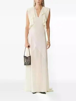 LANVIN Ruffled V-neck Maxi Dress