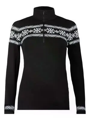 NEWLAND Pattern Zip Sweater - Black