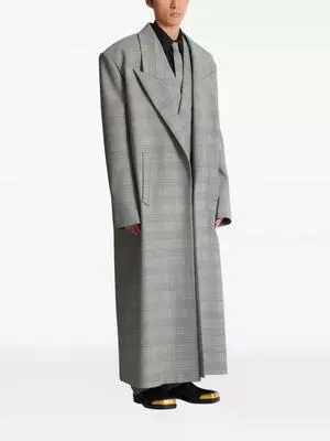 Balmain Prince-of-wales Buttoned Coat - Black
