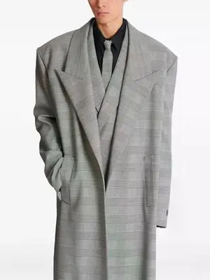Balmain Prince-of-wales Buttoned Coat - Black