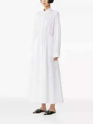 LANVIN Long-sleeve Midi Shirt Dress - White