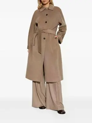 Max Mara Buttoned Belted Coat