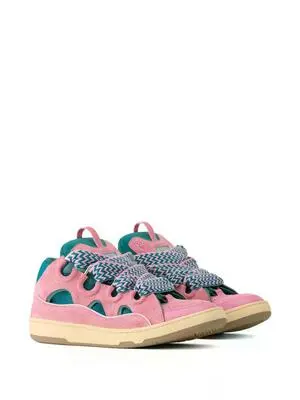 LANVIN Curb Cut-out Lace-up Sneakers - Pink