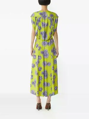 LANVIN Floral-pattern Sleeveless Midi Dress