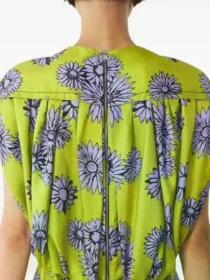 LANVIN Floral-pattern Sleeveless Midi Dress