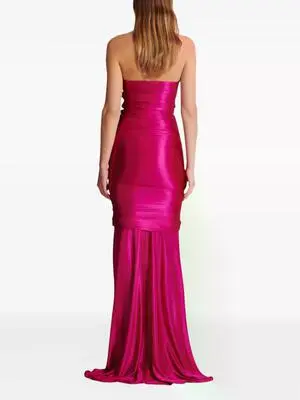 Balmain Draped Bustier Maxi Dress - Pink