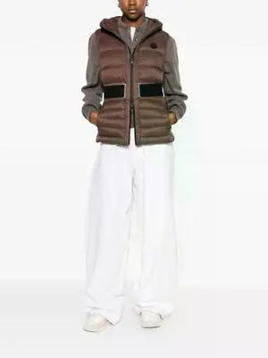 Moncler Melia Hooded Down Gilet - Brown