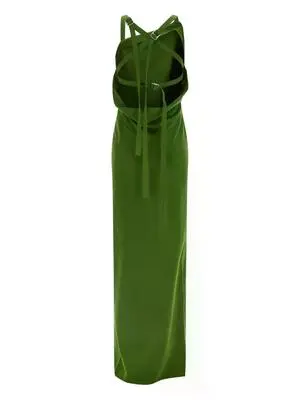 Attico Asymmetric Strap Maxi Dress