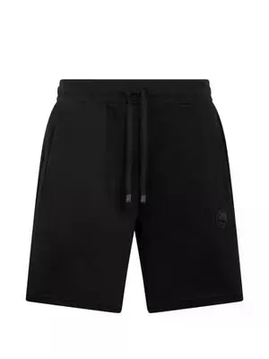 PLEIN SPORT Fleece Shorts With Logo Patch - Black