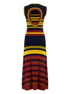 PAULA Striped Back-opening Dress