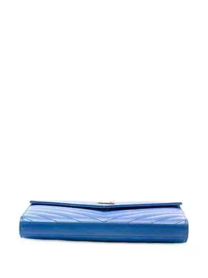 Saint Laurent Grain De Poudre Monogram Envelope Chain Wallet