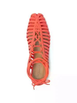 Bernardo Geneva Caged Lace-up Sandals - Orange