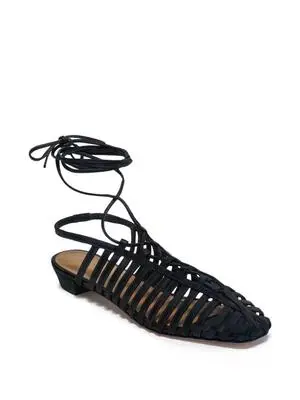 Bernardo Geneva Strappy Tie Sandals - Black