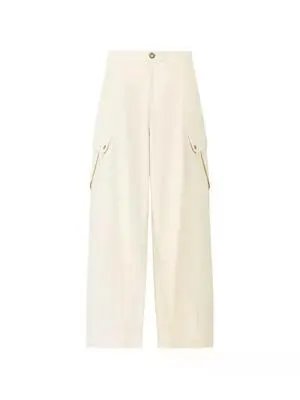 Pinko Flowing Cotton Trousers - Neutrals