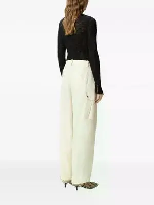 Pinko Flowing Cotton Trousers - Neutrals