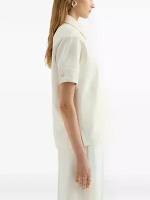 JIL SANDER Embroidered-logo Zip Polo Shirt - Neutrals
