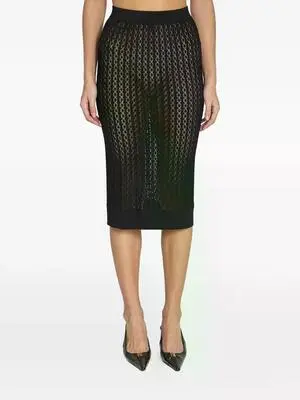 Saint Laurent Pointelle Knit High Waist Skirt