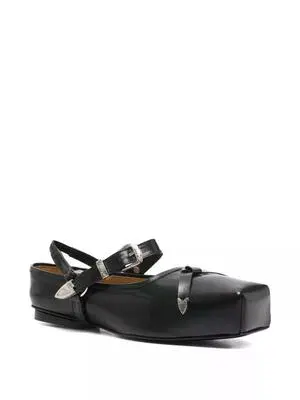 Toga Leather Loafers With Detachable Strap