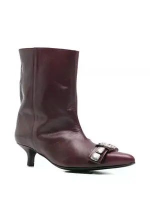 Toga Toe-embellished Leather Boots