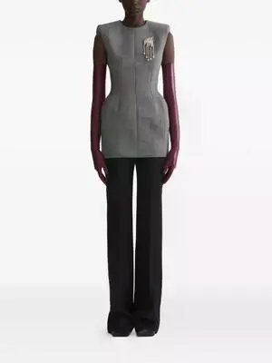 MUGLER Padded Shoulder Mini Dress