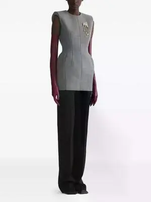 MUGLER Padded Shoulder Mini Dress
