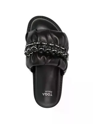 Toga Chain-detail Leather Sandals