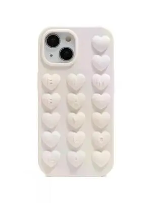 Bimba Y Lola Heart-embossed Iphone 15 Case - White