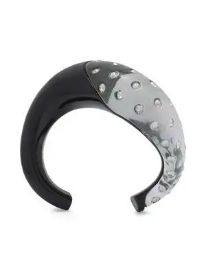 LANVIN Crystal-embellished Cuff Bracelet - Black