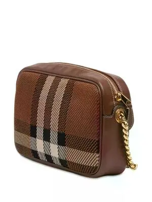 Burberry Small Knitted Check Camera Crossbody Bag