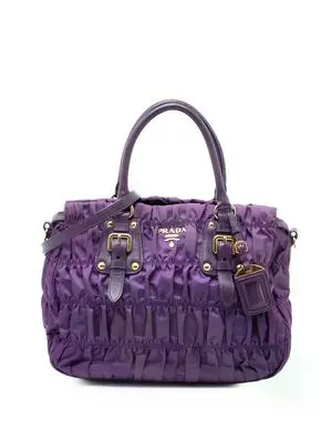 Prada 2013-2025 Tessuto Gaufre Satchel - Purple