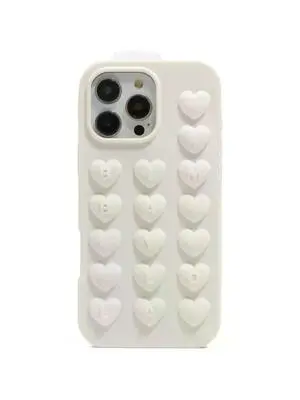 Bimba Y Lola Heart-embossed Iphone 16 Pro Max Case - White