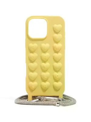 Bimba Y Lola Heart-embossed Iphone 16 Pro Case - Yellow