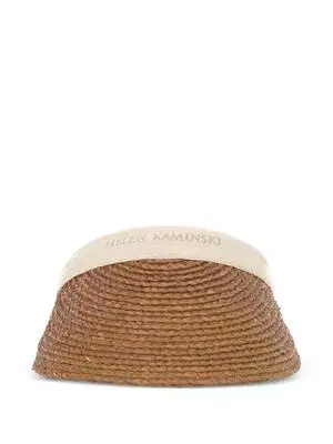 Helen Kaminski Bianca Logo Raffia Visor - Brown