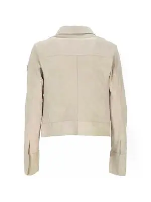 Peuterey Leather Jacket With Pockets - Neutrals