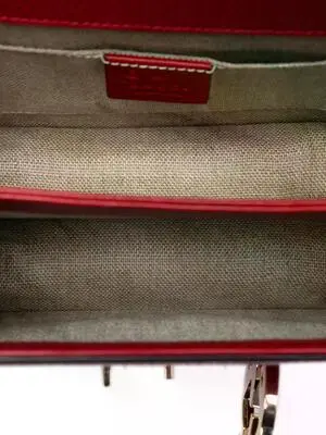 Gucci Small Calfskin Interlocking G Crossbody Bag - Red