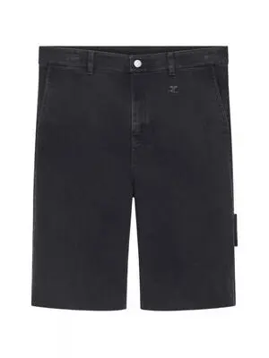 COURREGES Logo-patch Shorts - Neutrals