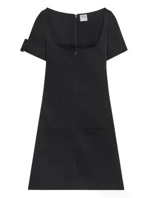 COURREGES Buckle-detail A-line Mini Dress - Black