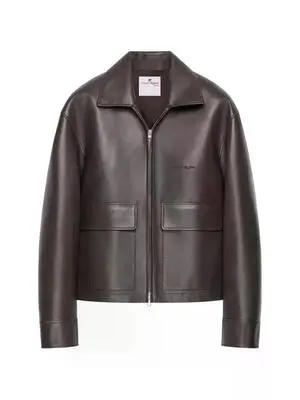 COURREGES Double-pocket Leather Jacket - Brown