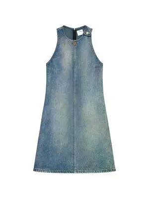 COURREGES A-Line Denim Dress Blue