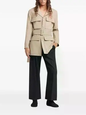 COURREGES Belted Button-up Coat
