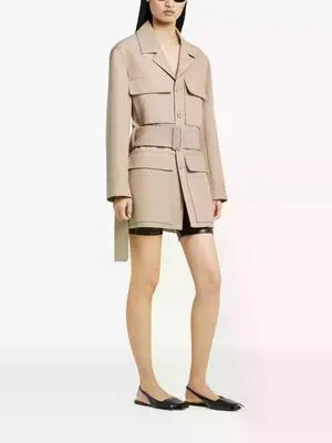 COURREGES Belted Button-up Coat
