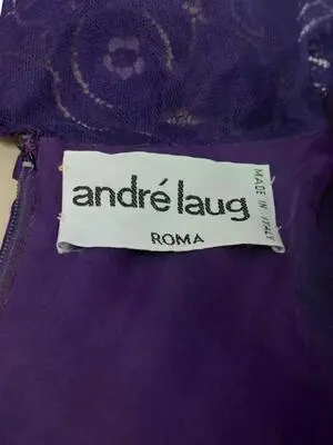 André Laug Vintage Plissé Midi Dress