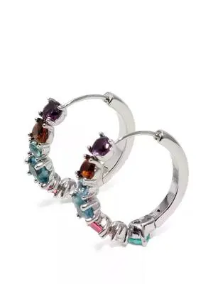 Bimba Y Lola Crystal-embellished Hoop Earrings - Silver