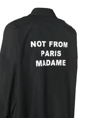 Drole De Monsieur Slogan Buttoned Jacket - Black