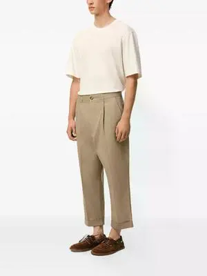 AMI Paris Cotton Carrot Fit Trousers - Neutrals
