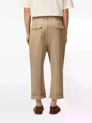 AMI Paris Cotton Carrot Fit Trousers - Neutrals