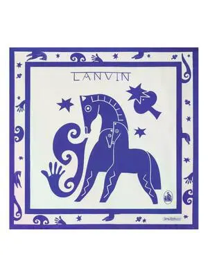 LANVIN Graphic-print Scarf - White
