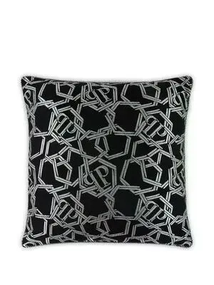 Philipp Plein Jacquard Chains Cushion - Black