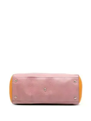 Gucci Medium Bicolor Calfskin Bamboo Shopper Satchel - Orange